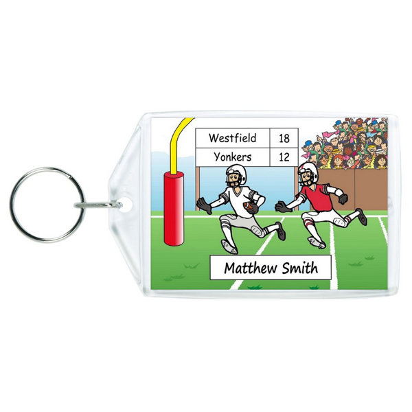 Printed Perfection Personalized Football Player Male Acrylic Key Chain ...