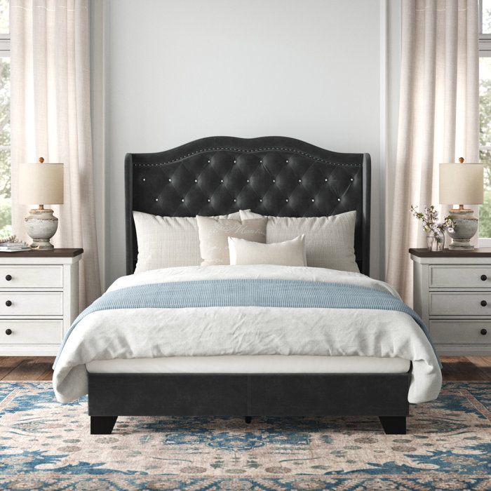 Willa Arlo Interiors Tess Upholstered Wingback Bed & Reviews | Wayfair