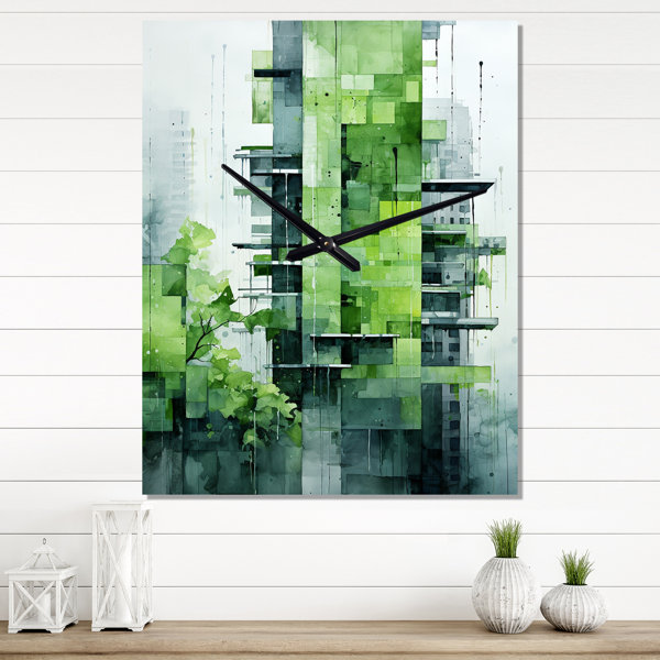 East Urban Home Heyab - Skyscrapers Modern Wall Clock | Wayfair