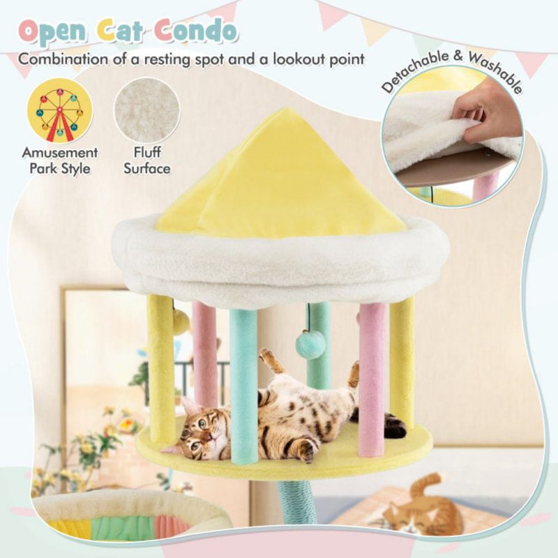 Tucker Murphy Pet™ Multi-layer Cat Tree Cat Tower With Open Condo 2 ...