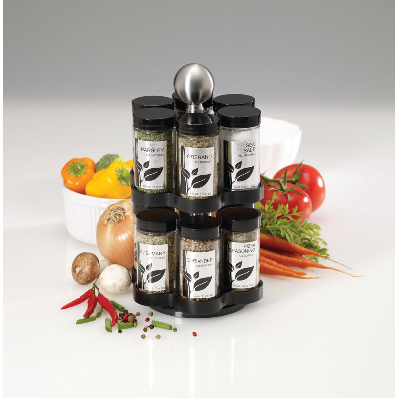 Kamenstein 12 Jar Madison Revolving Countertop Spice Rack with Spices ...