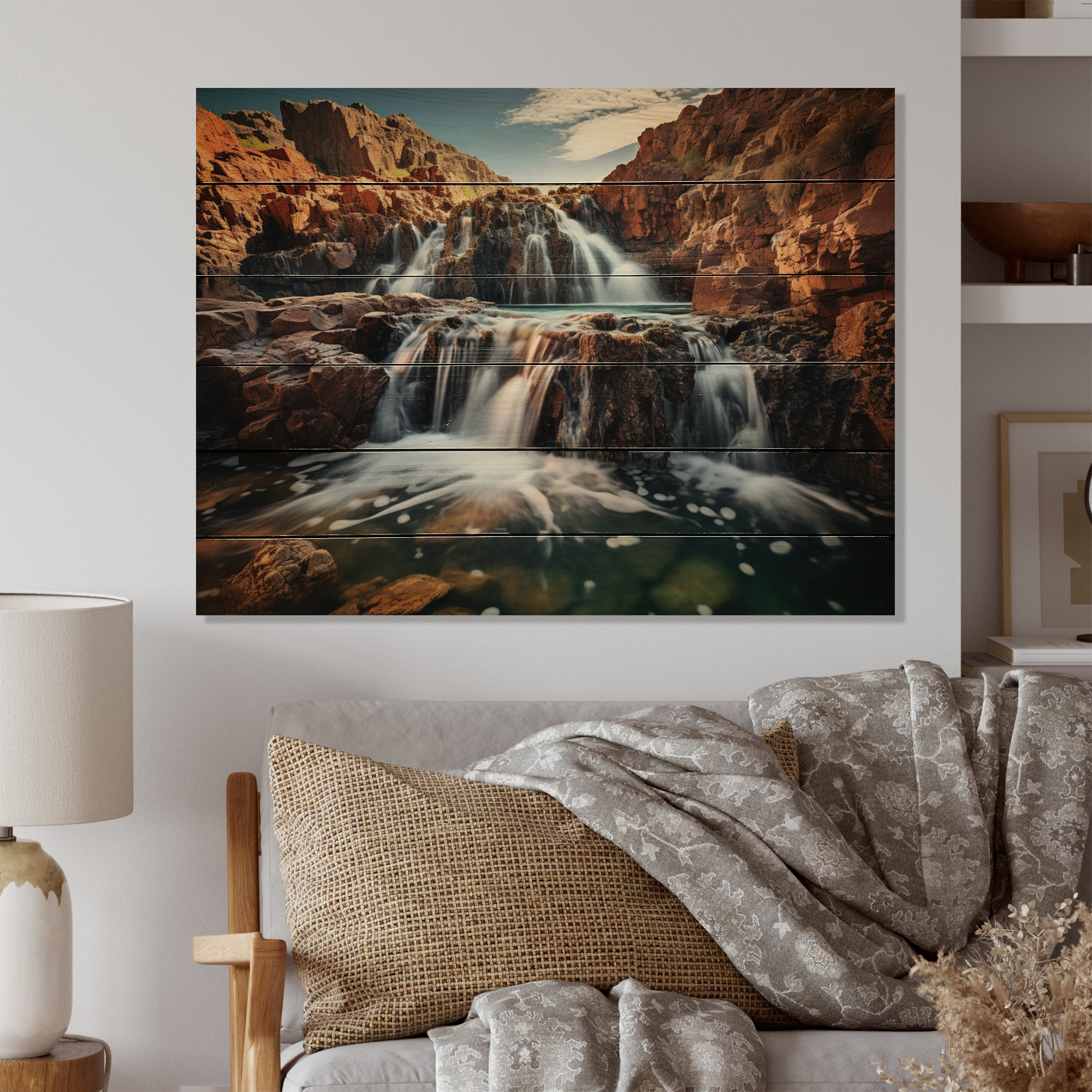 Millwood Pines Briell Australia Waterfall Symphony II On Wood Print ...