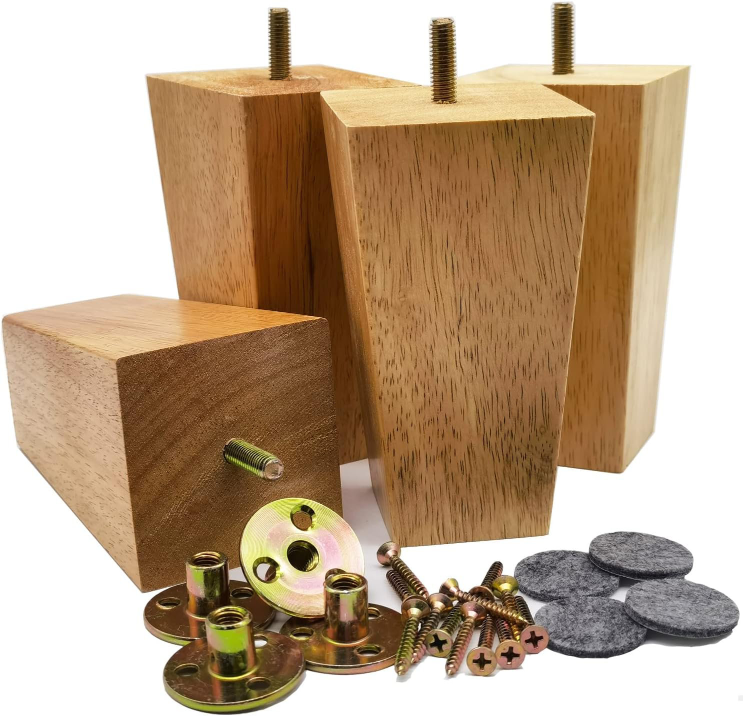 Lark Manor™ Solid Wood Furniture Legs Replacement Set Of 4 With ...