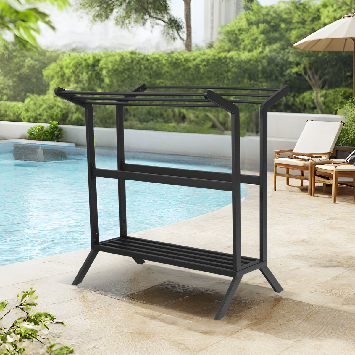 Peak Home Furnishings 6 Freestanding Towel Rack, Metal Float Holder ...