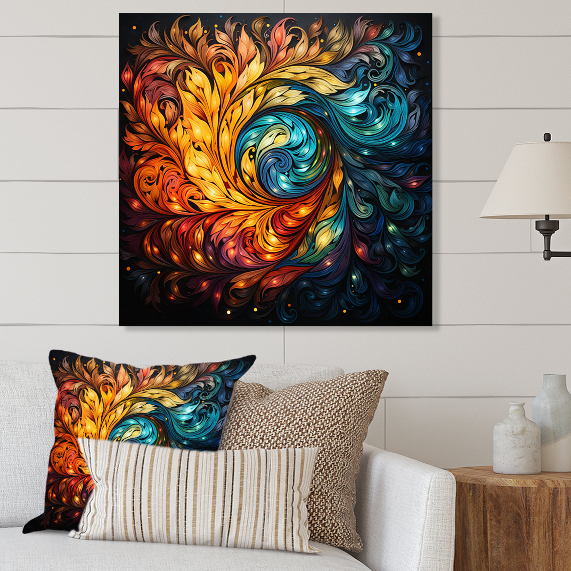 Wrought Studio™ Colorful Indian Art Mystic Rangoli III - Indian Print ...