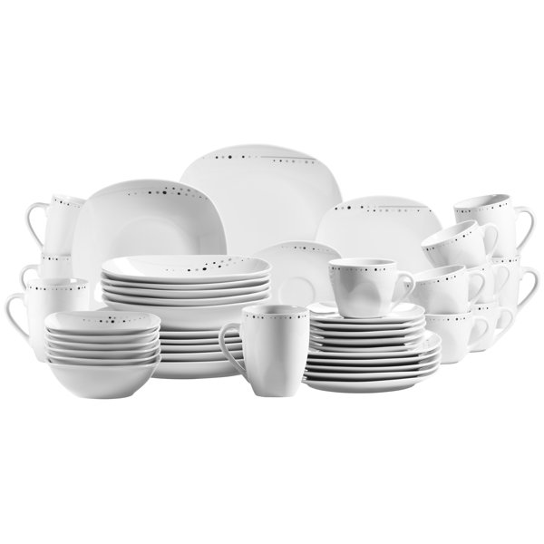 Brayden Studio Ziegler Porcelain China Dinnerware - Set of 42 & Reviews ...
