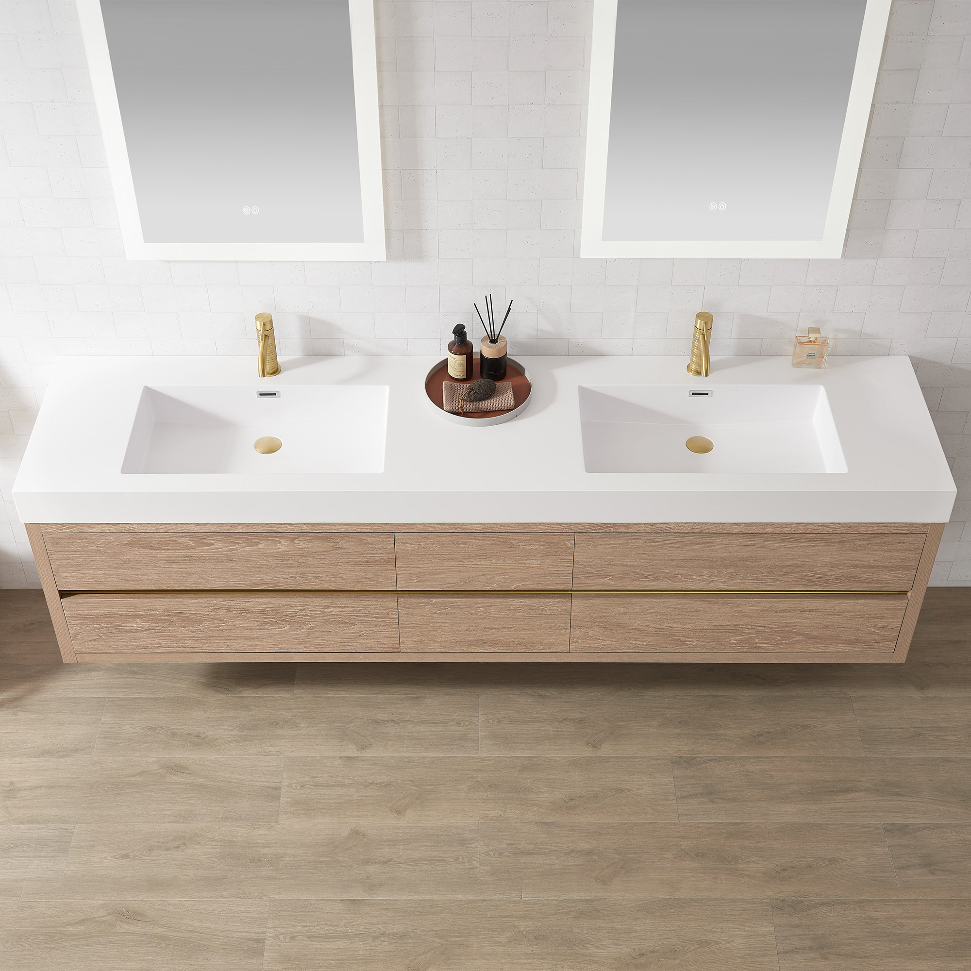 Hokku Designs Kristiane 84" Double Sink Bath Vanity in North American ...