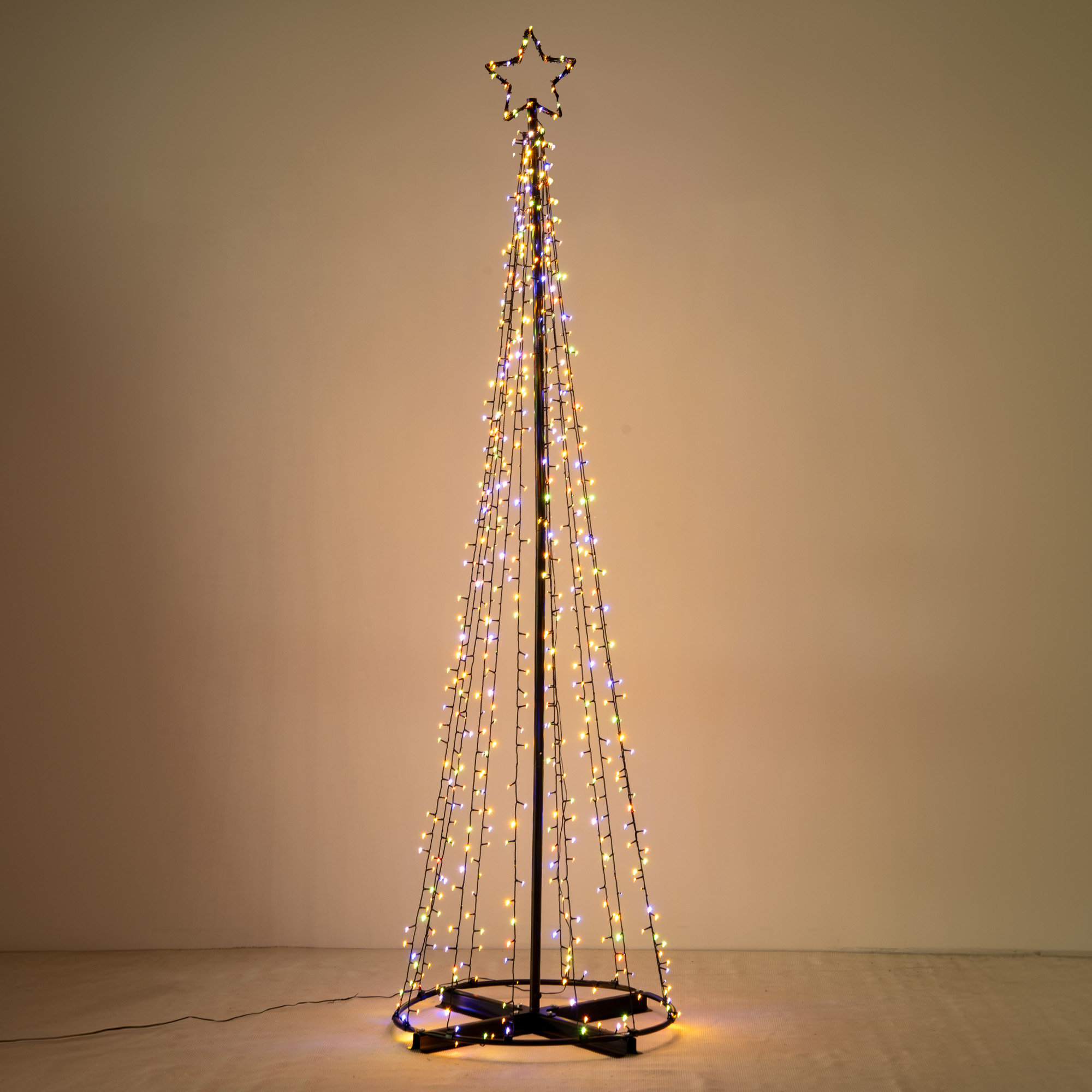 The Holiday Aisle® Solar Christmas Cone Tree Light 640 LED Light Show ...