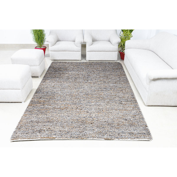 Tufty Home Noori Polka Dots Handmade Flatweave Chunky Brown Jute & Grey ...