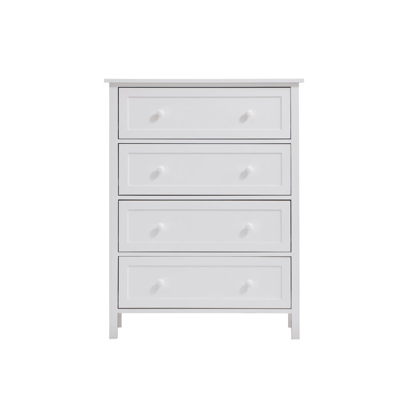 Red Barrel Studio® Iolanda 4-Drawer Rectangular Chest in White | Wayfair