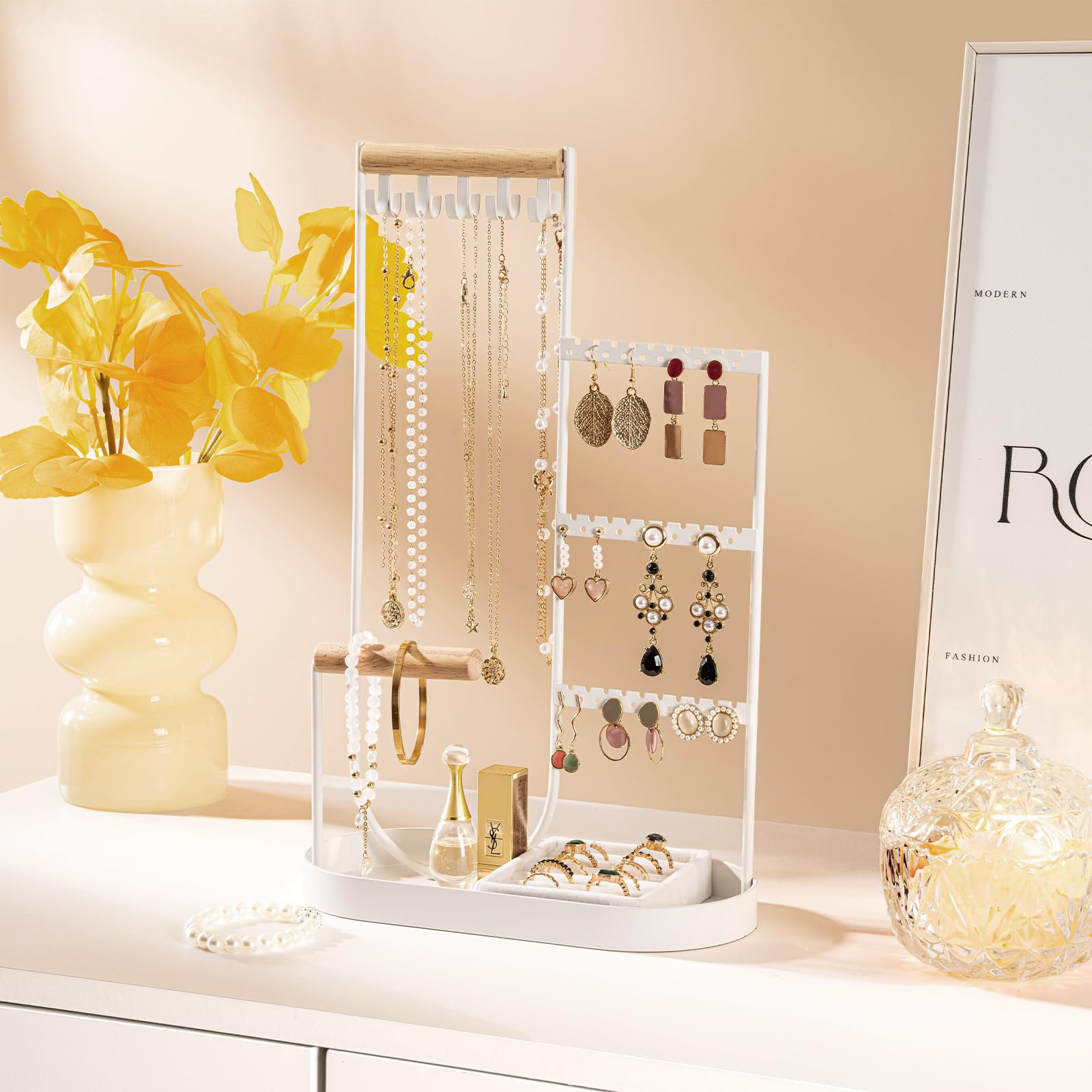 Mercer41 Jewelry Storage Velvet Ring Tray And Metal Frame | Wayfair