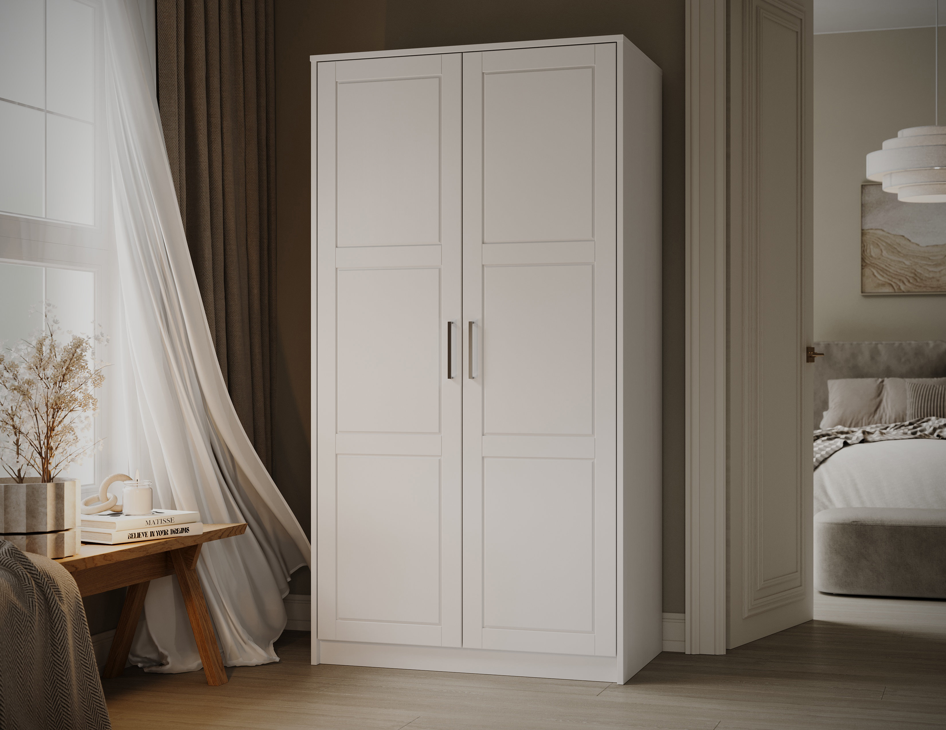 Latitude Run® 100% Solid Wood Urban 2-Door Wardrobe Armoire | Wayfair