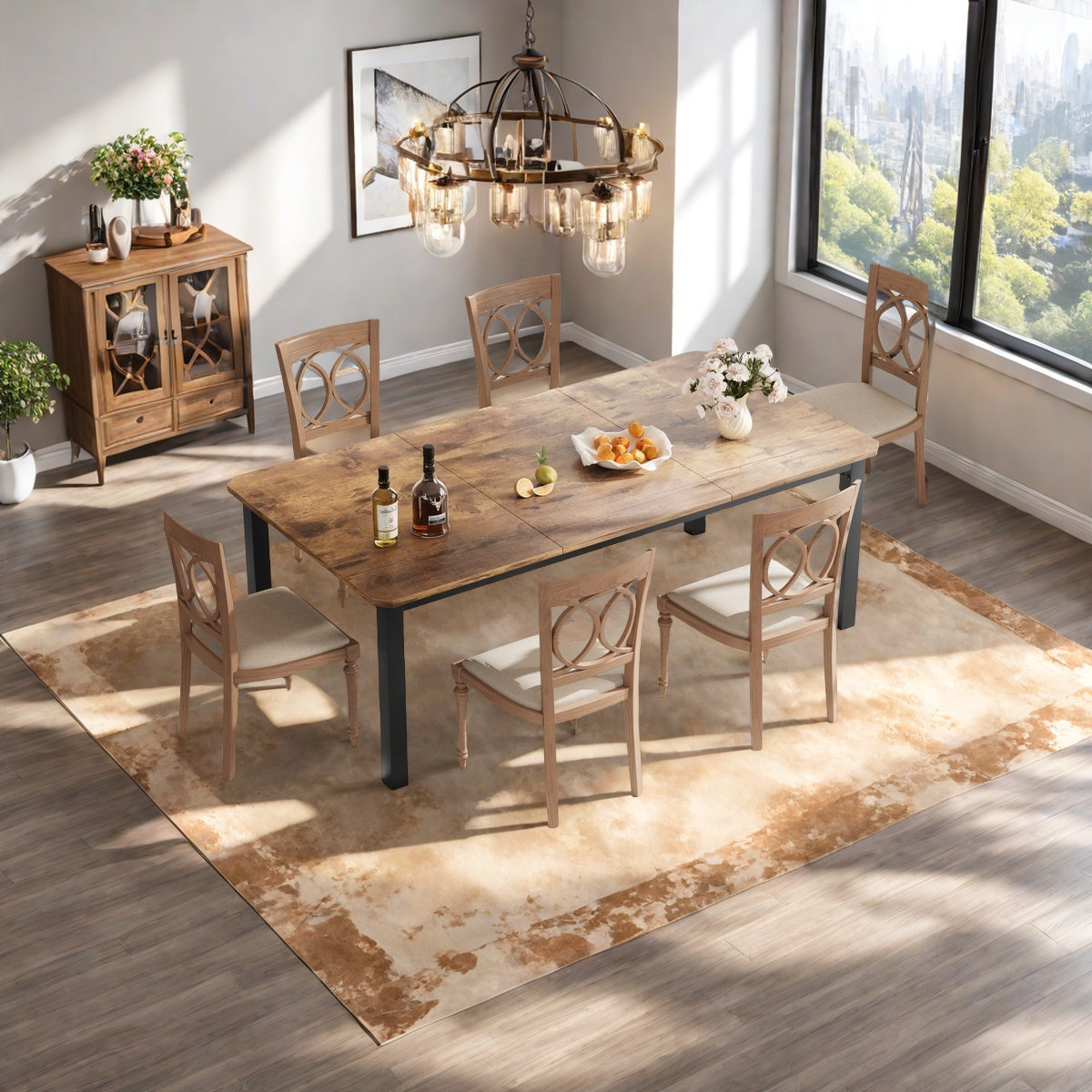 17 Stories Dining Table For 6-8 People,long Kitchen Dining Table ...