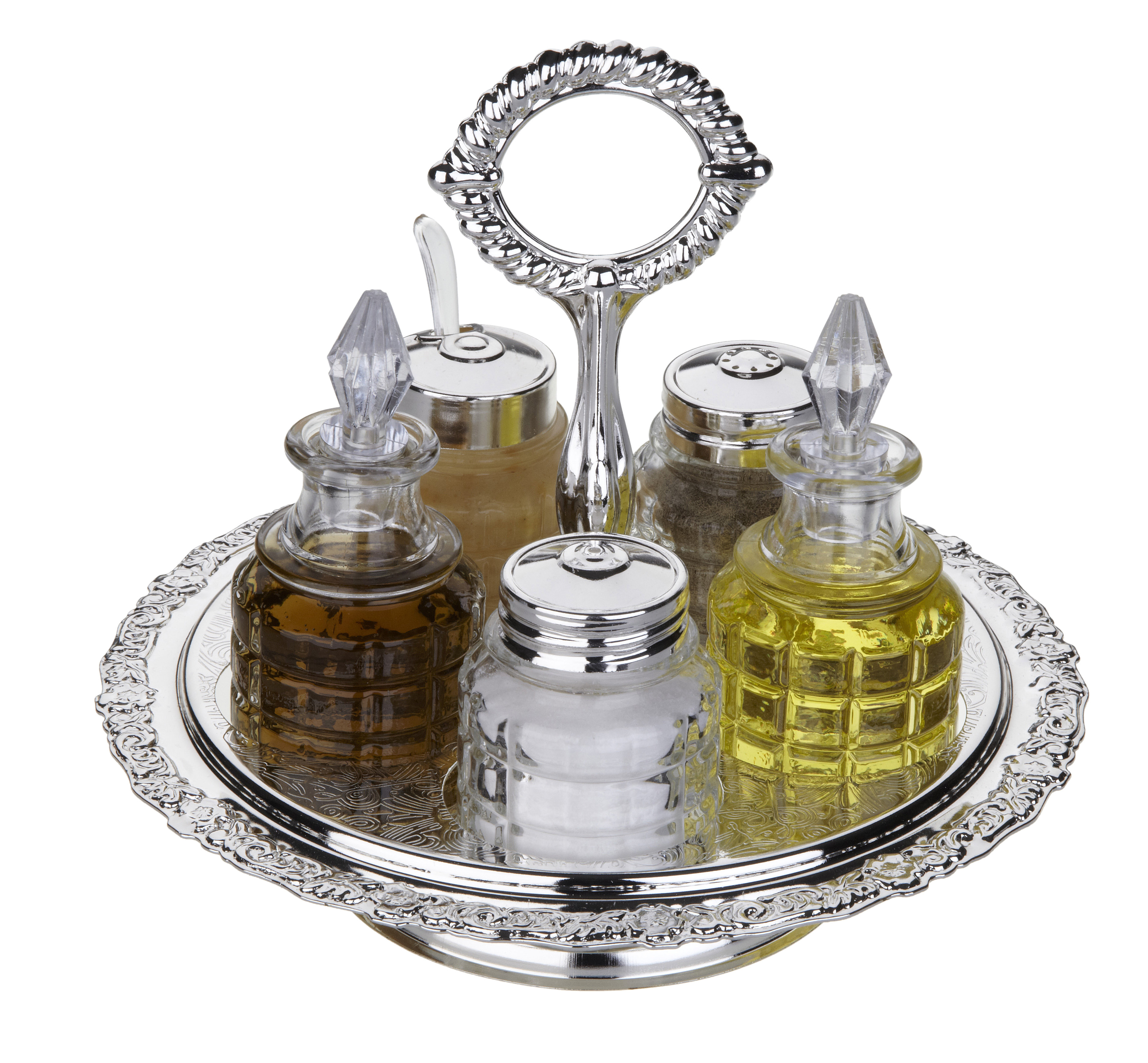 Corbell Silver Company Queen Anne 6 Piece Revolving Cruet Set & Reviews ...