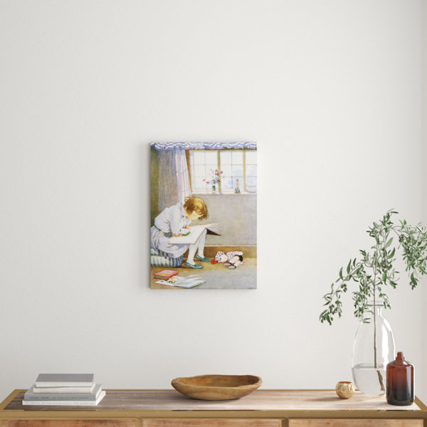 ClassicLiving Book Illustration Of A Girl Reading by Honor C. Appleton ...