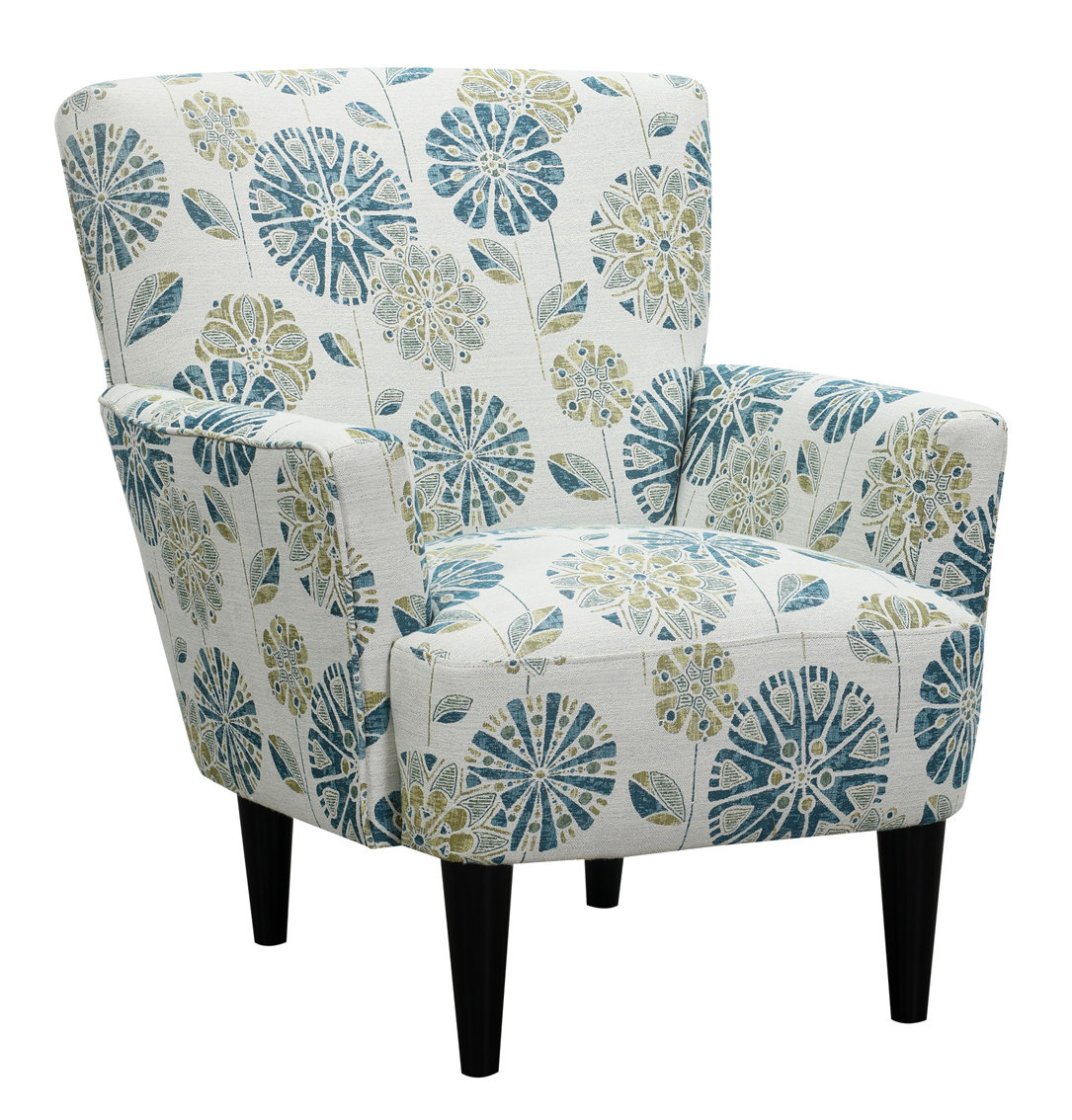 Bungalow Rose modern Blue Floral Accent Chair | Wayfair