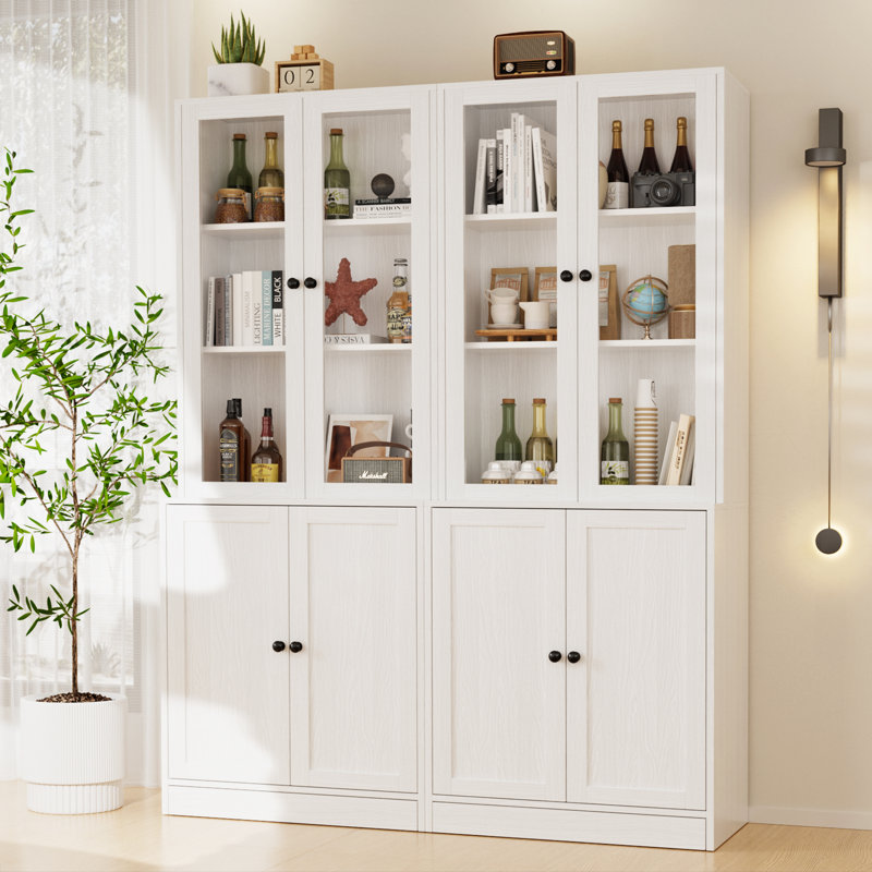 Lark Manor™ 71'' Kitchen Pantry With Bookcases, Farmhouse Wall Unit Tv ...