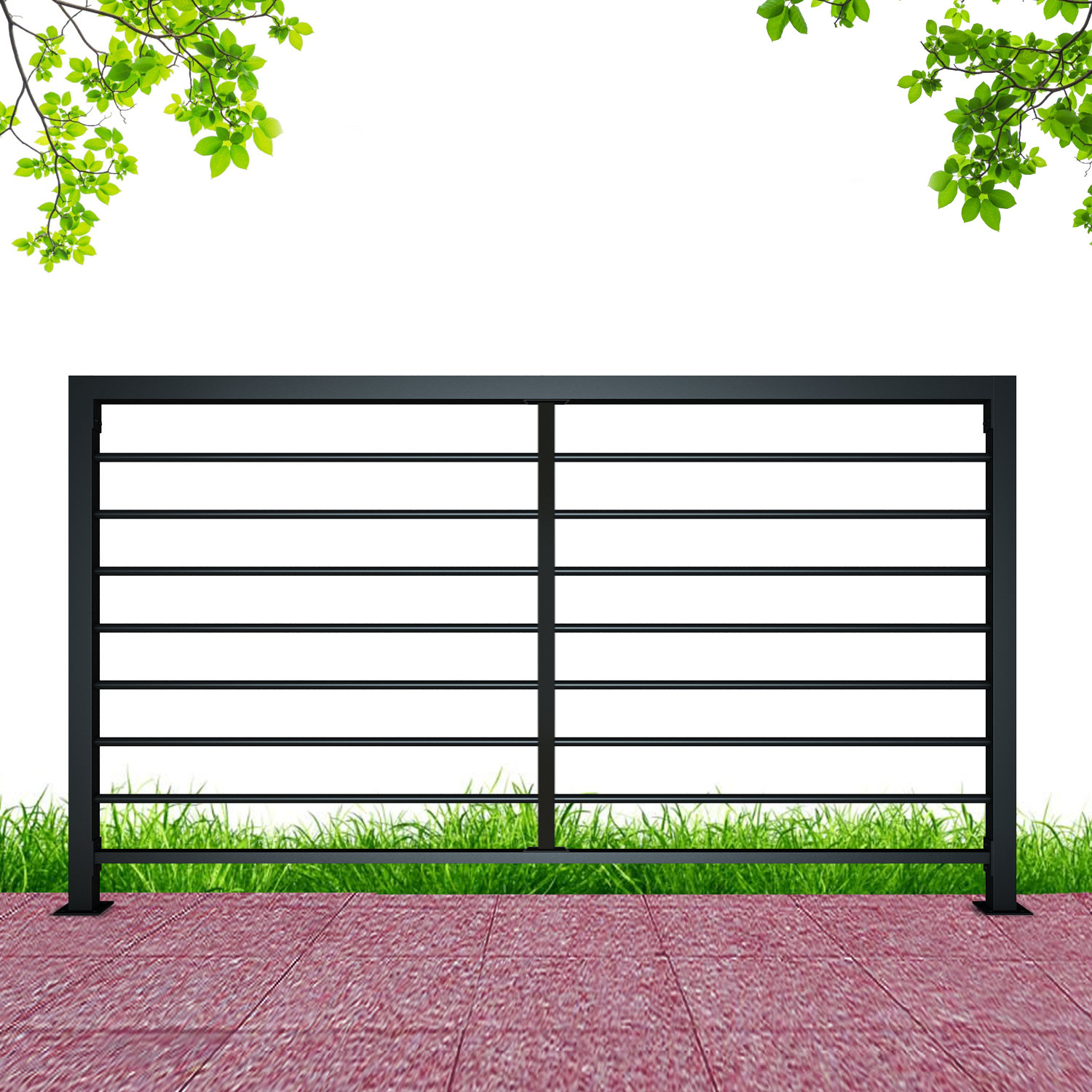 CR Home Horizontal Guard Rail Kit, 6'w Deck Railing Balusters Set With ...