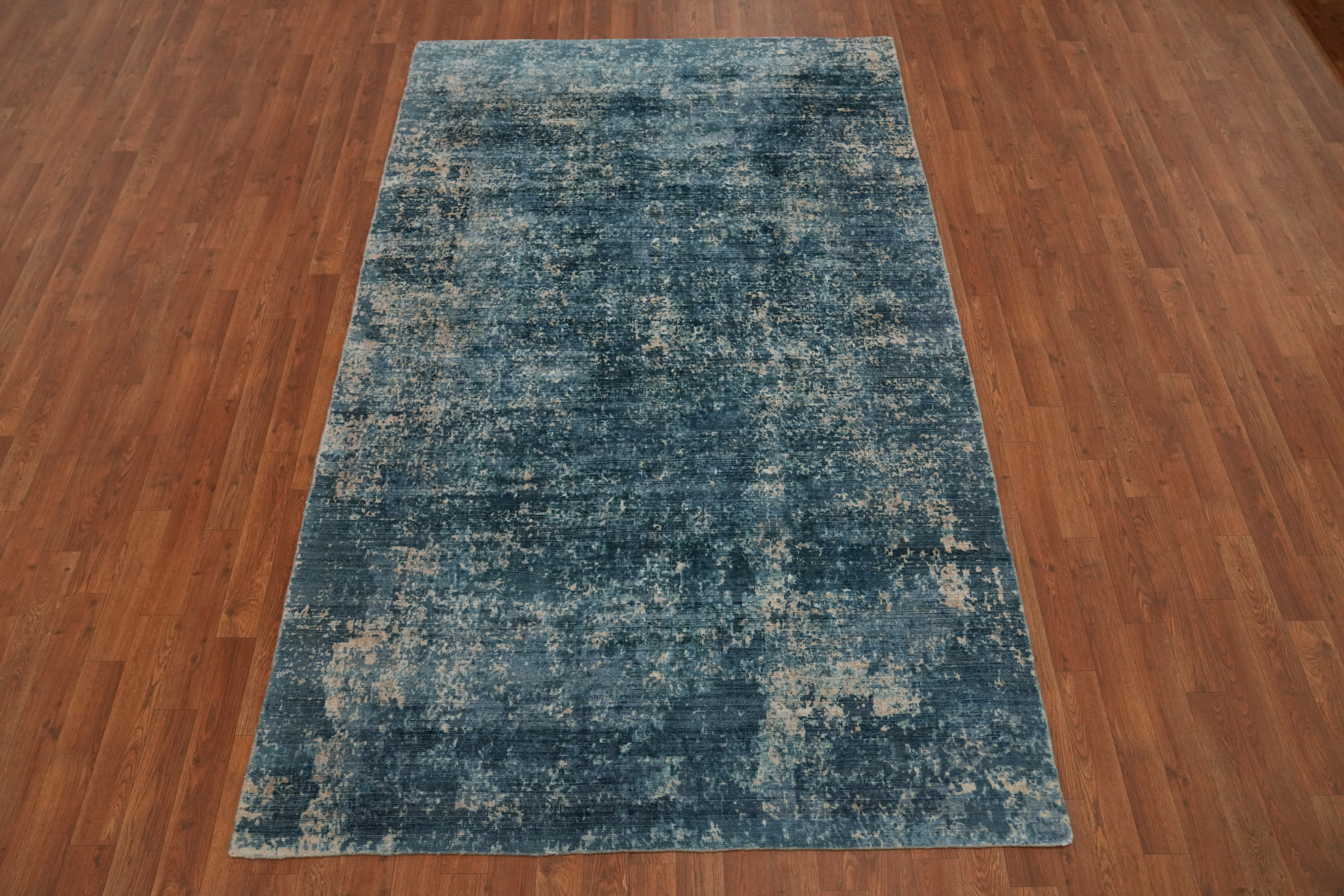 Hokku Designs Modern Blue Abstract Living Room Area Rug 5x8 | Wayfair