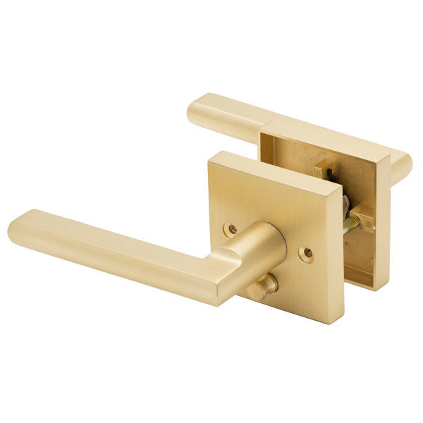 Linkaa Door Lever, Brushed Gold Door Handles Sqaure Shape, Privacy Door ...
