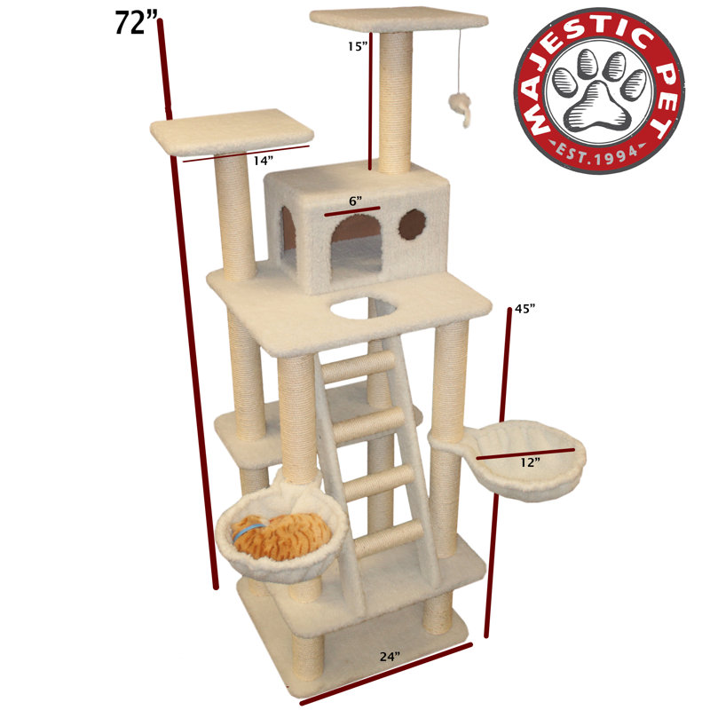 Majestic Pet Products 72" Bungalow Sherpa Cat Tree & Reviews | Wayfair