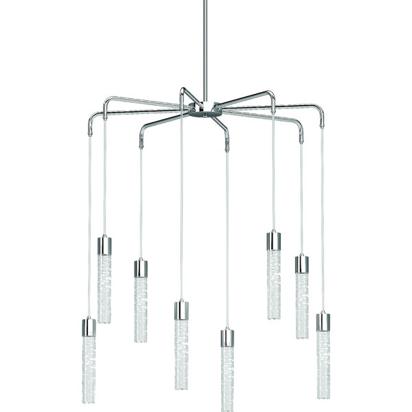 Orren Ellis 1568-3 Tristen 8-Light Integrated LED Indoor Chrome ...