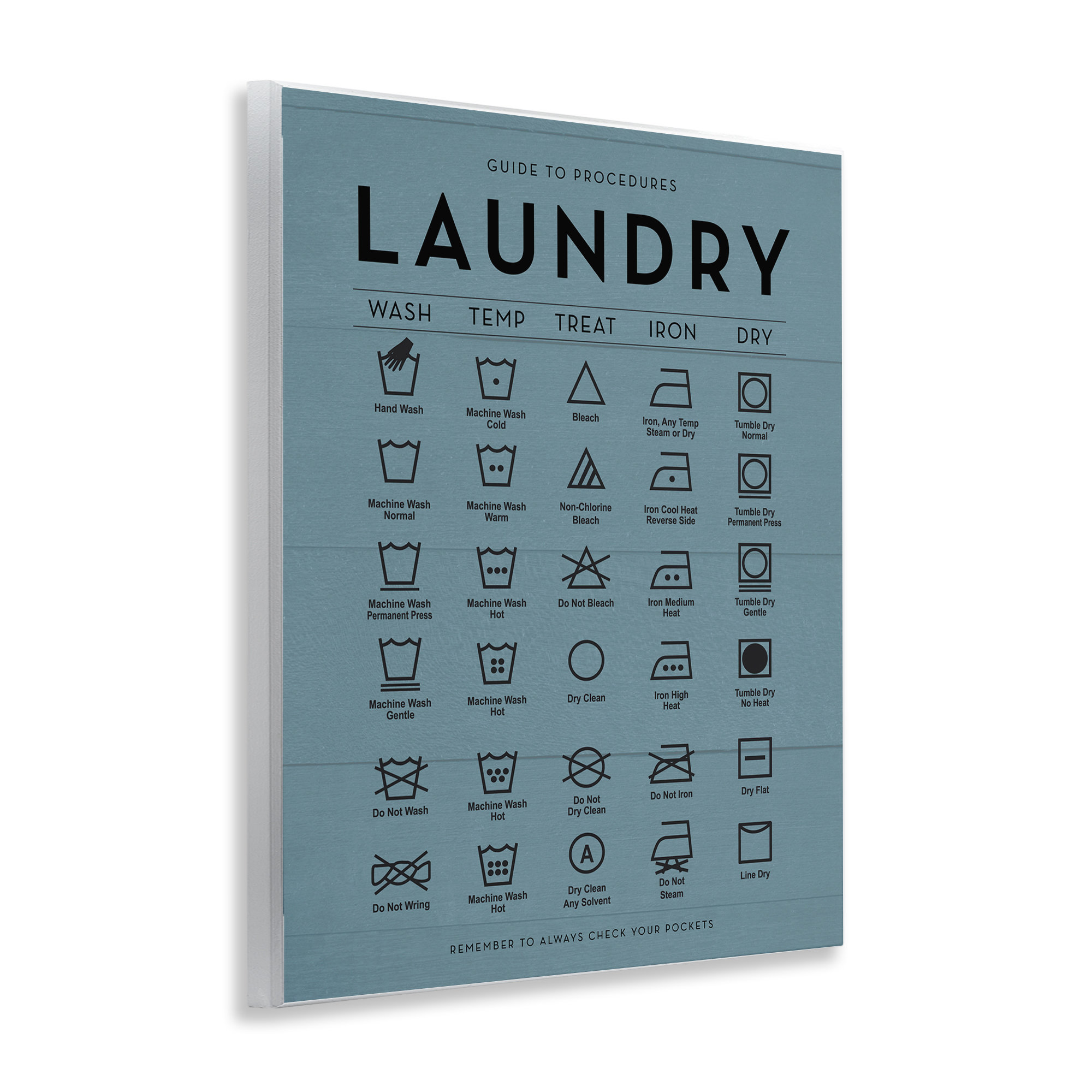 Stupell Industries Detailed Laundry Symbols Guide Wall Plaque Art, design by Lettered and Lined ...