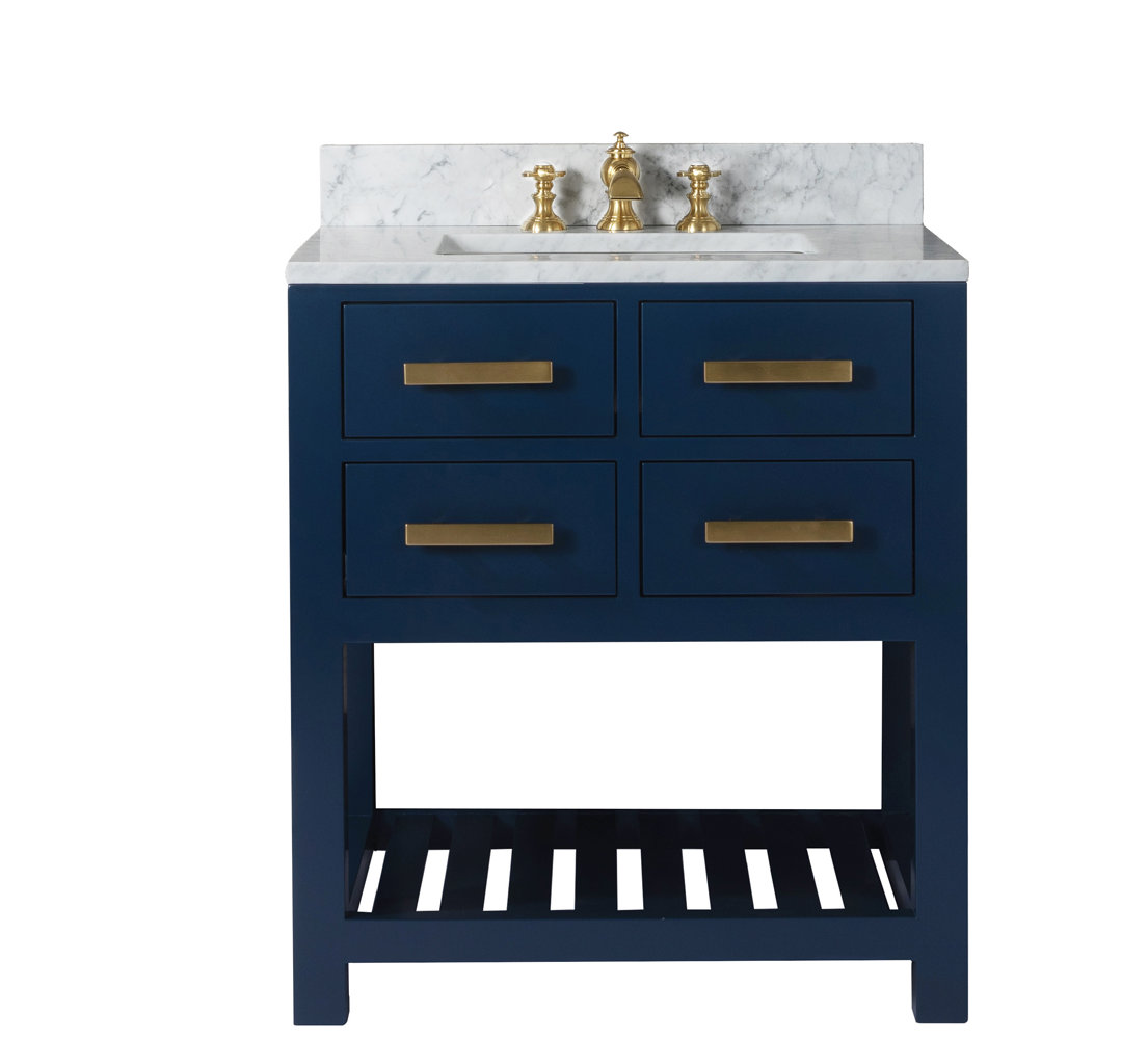 Water Creation 30 Inch Monarch Blue Single Sink Bathroom Vanity With F2 ...