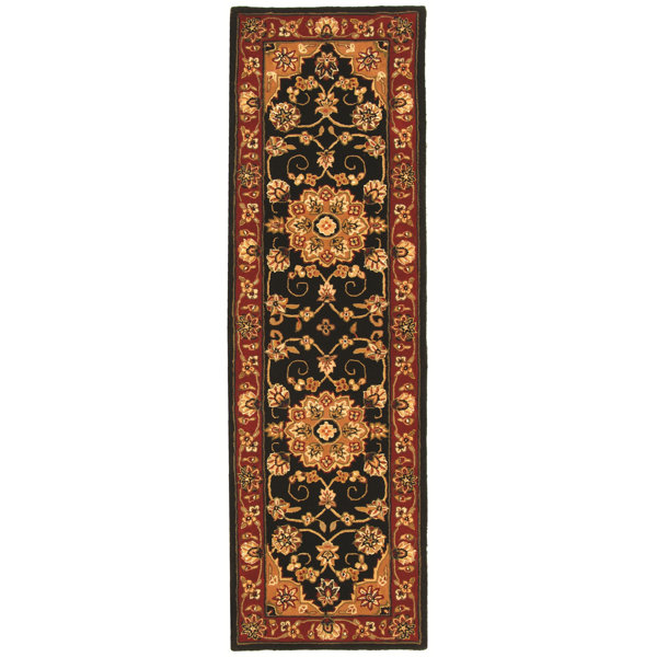 Safavieh Traditions Handmade Silk Black / Burgundy Rug & Reviews | Wayfair