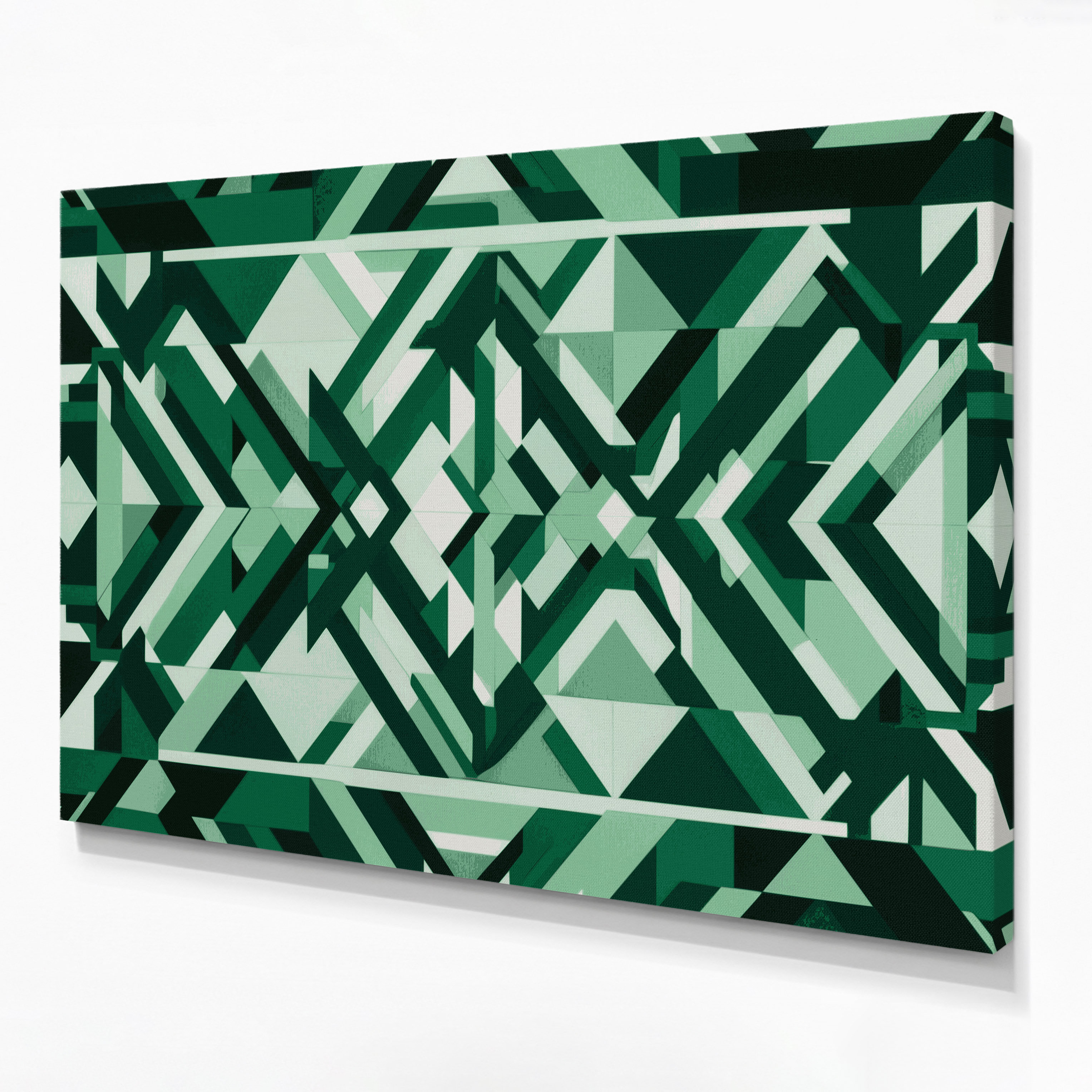 Red Barrel Studio® Op Art 53 Green Canvas Wall Art | Wayfair