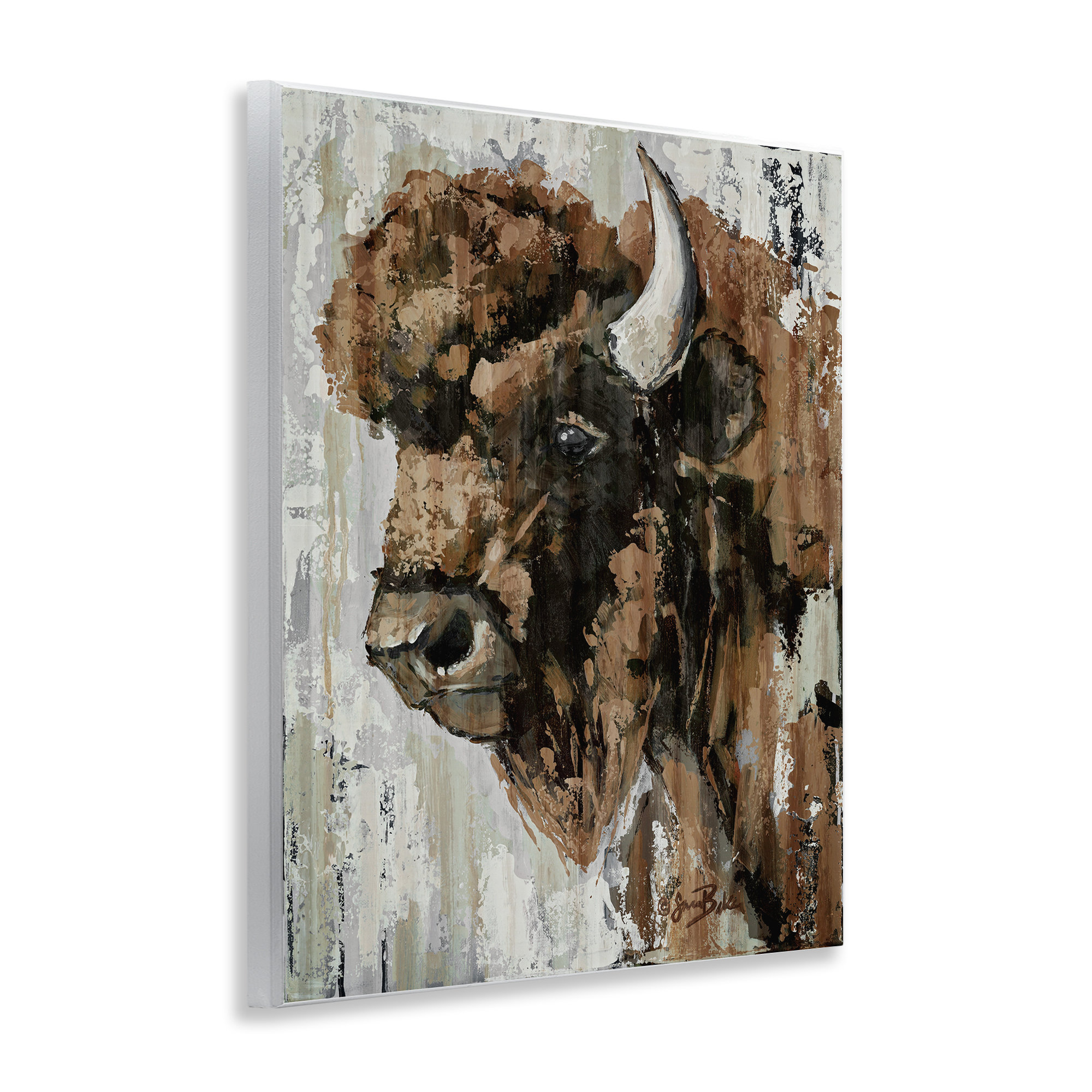 Union Rustic Abstract Bison Visage Wall Plaque, design by Sara Baker ...
