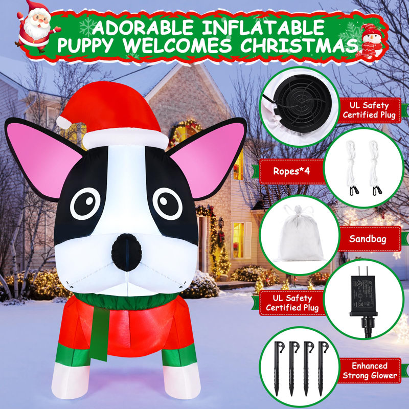 The Holiday Aisle® 5FT Christmas Inflatable with LED Lights | Wayfair