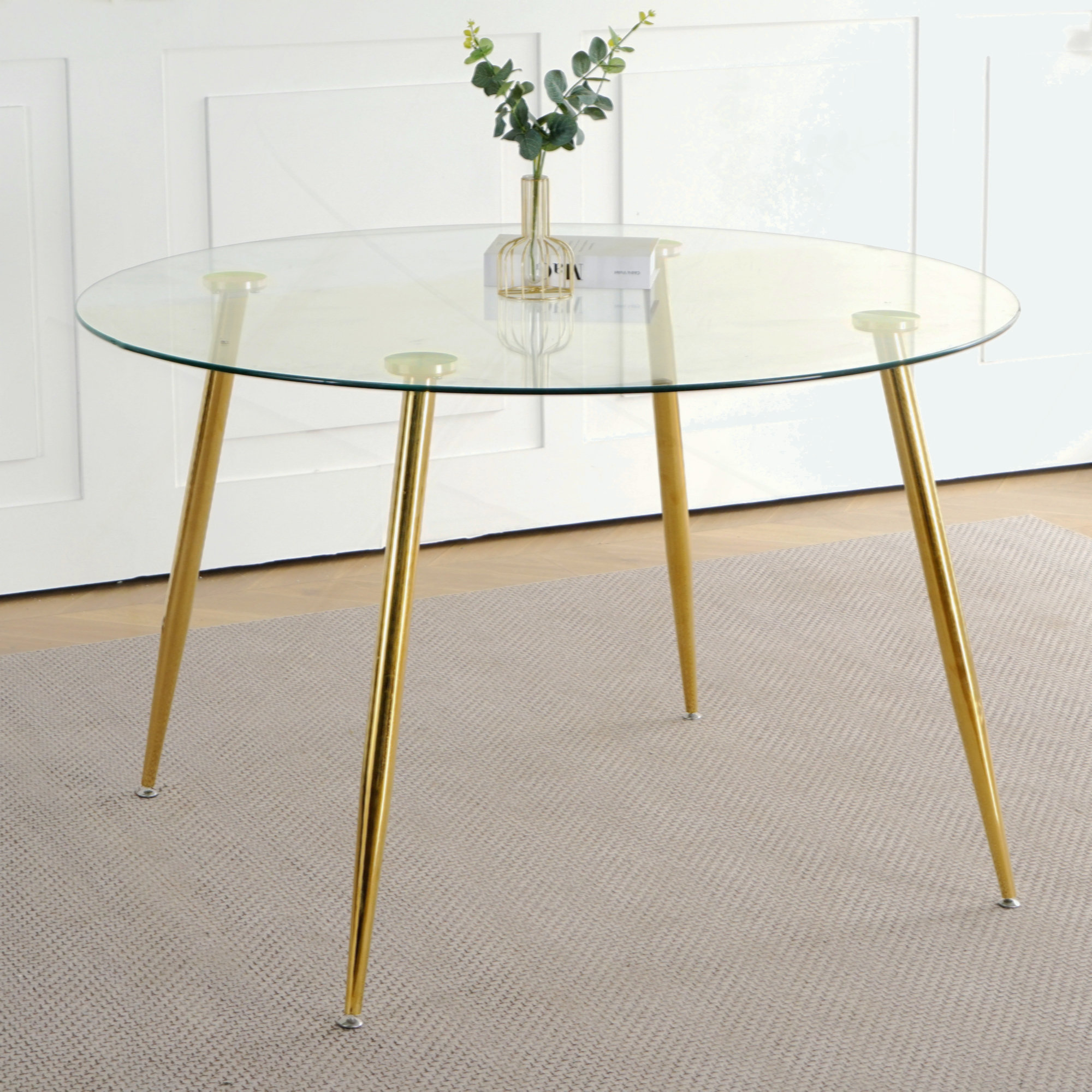 Mercer41 Table en verre moderne simple de 47,2 po en verre trempé de ...