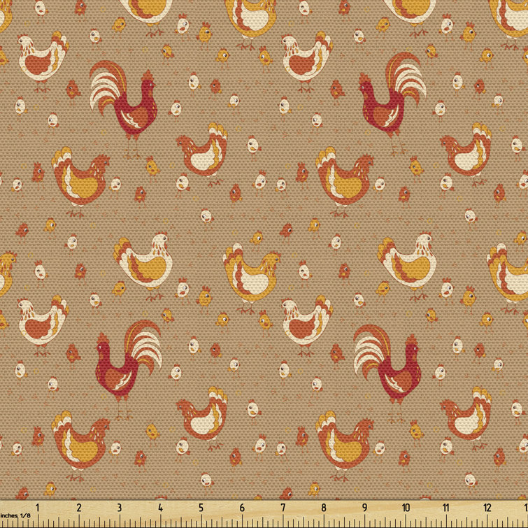 Brambly Cottage Ivette Rooster Chicken Fabric | Wayfair.co.uk