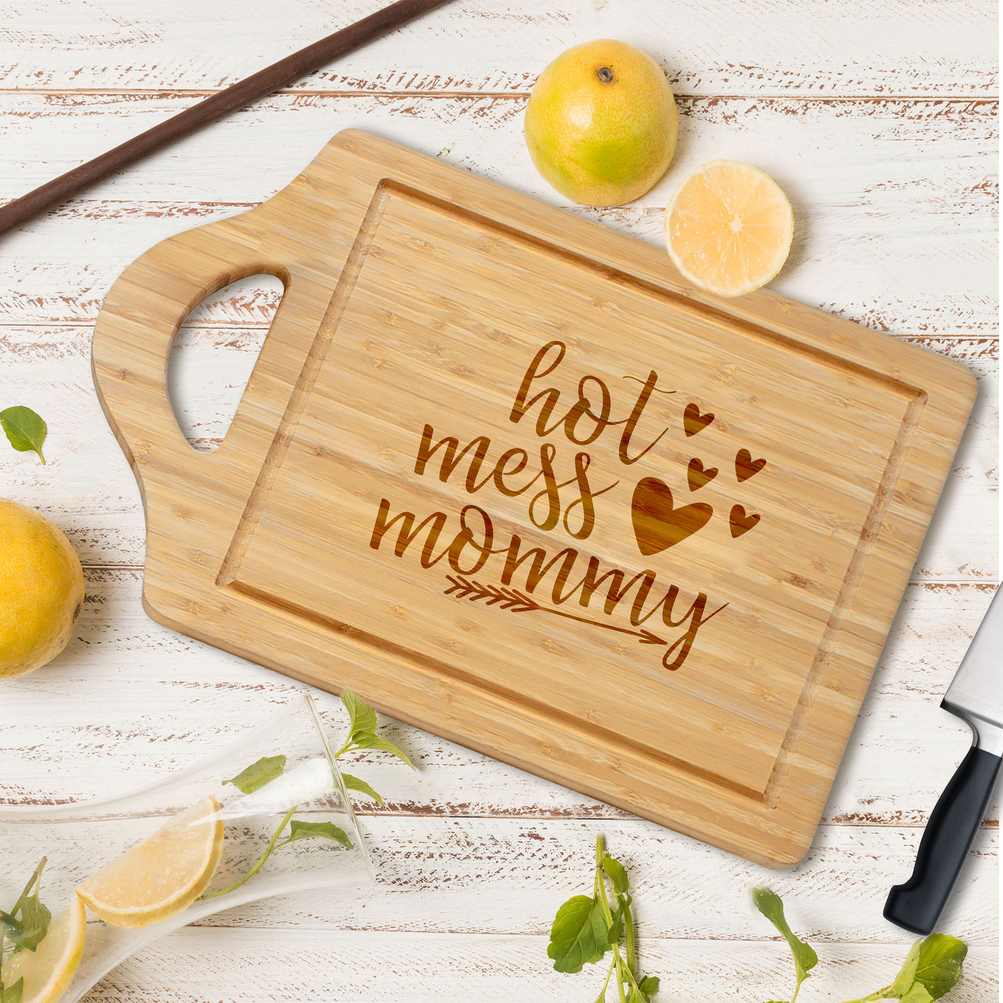 MentionedYou Hot Mess Mommy - 1 Piece Bamboo Cutting Board | Wayfair