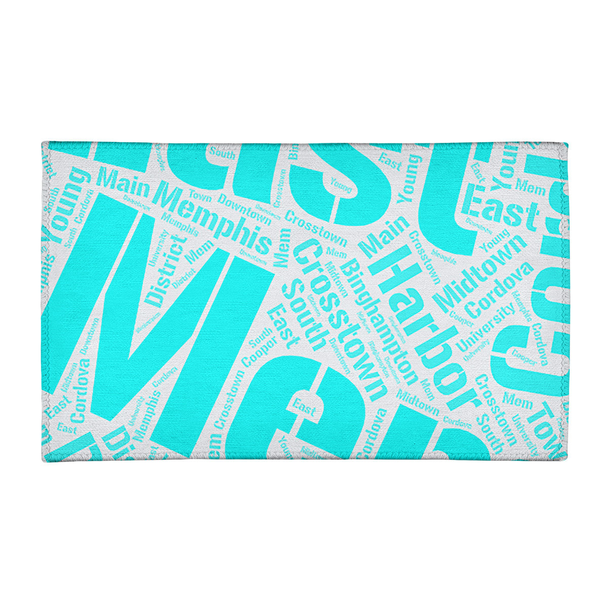 East Urban Home Rand Cites City Barhood Districts Flatweave Cyan Area ...