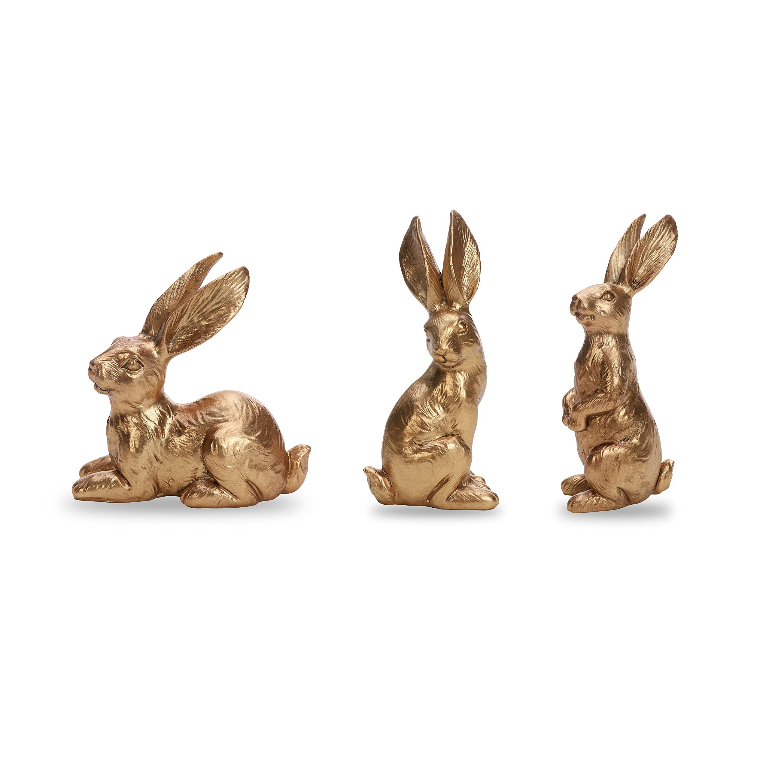 Mercer41 Set of 3 Polyresin Bunny Figurines - Easter Rabbit Statue ...
