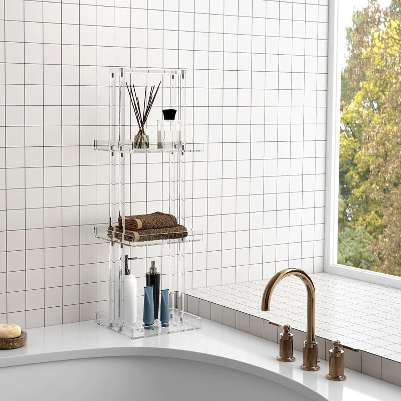 Orren Ellis 3-Tier Acrylic Standing Shower Organizer Caddy | Wayfair
