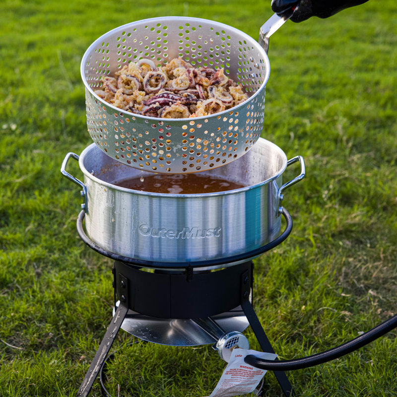 OuterMust Outdoor Single Propane Stove Deep Fryer Kit with 11 Qt ...