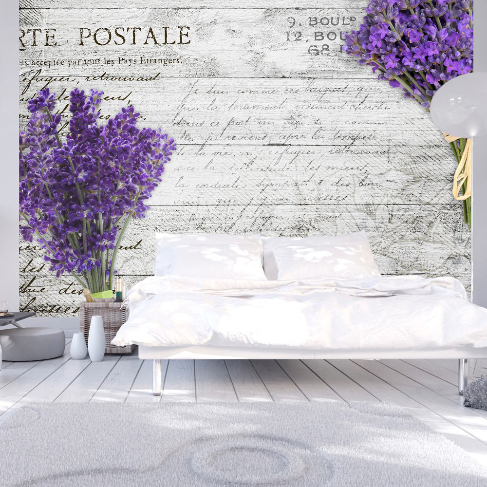 East Urban Home Lavender Postcard 13' L x 110" W Wall Mural | Wayfair