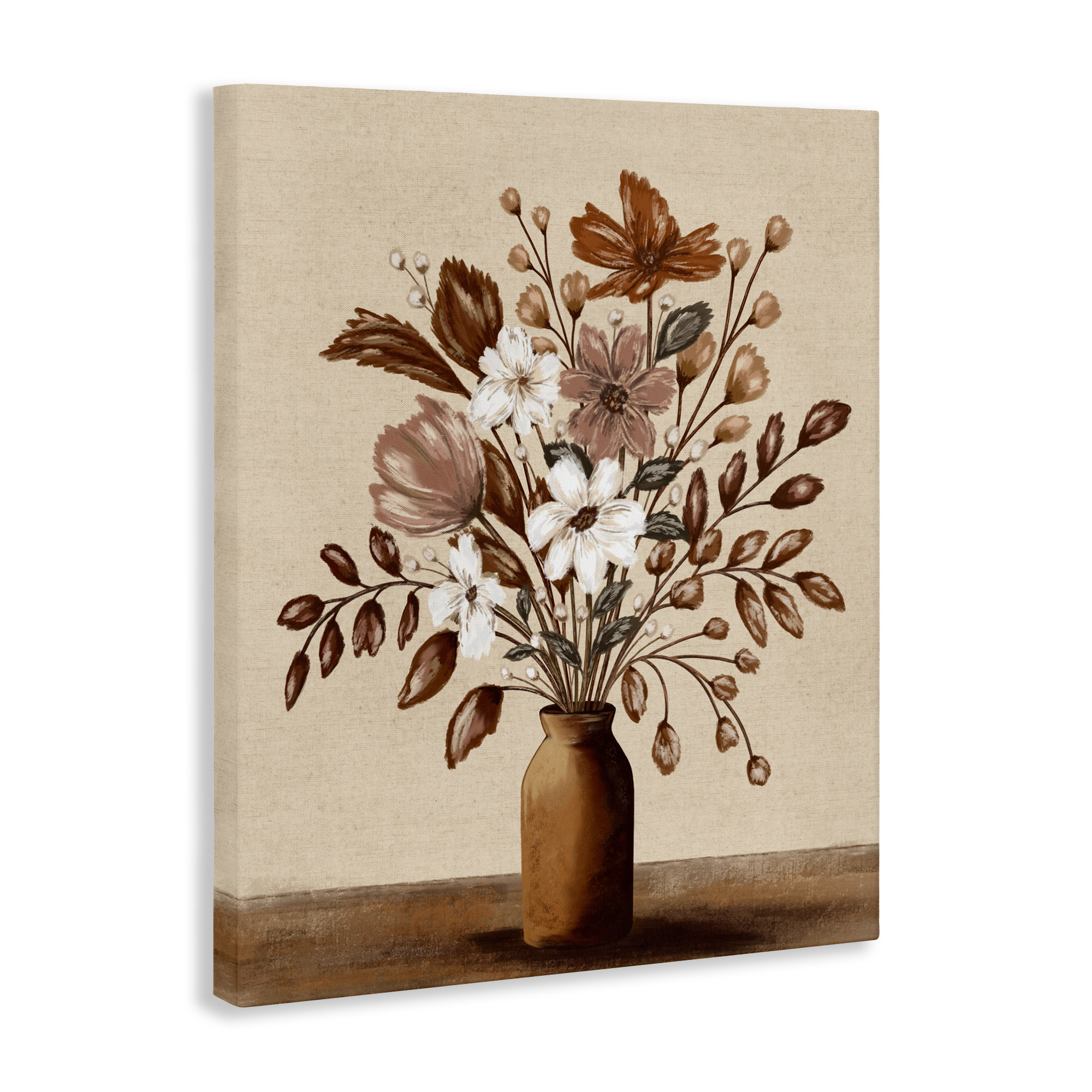 Winston Porter Mocha Flower Vase Canvas, design by Kristen Dalpiaz ...