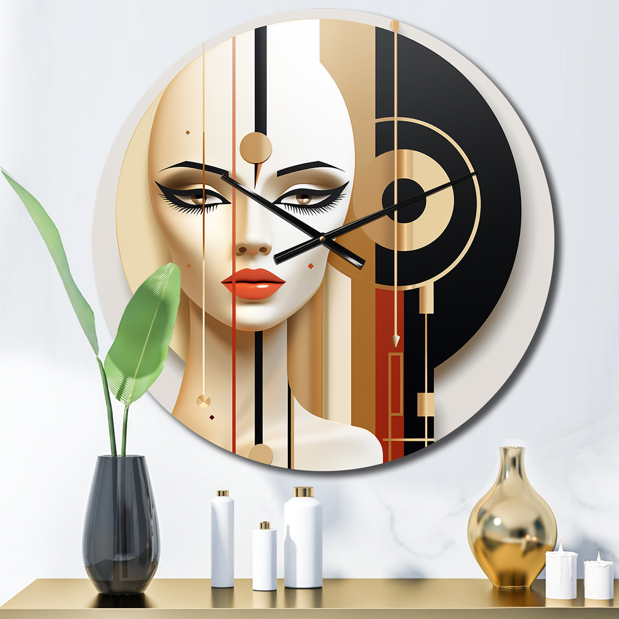 East Urban Home Abstract Futuristic Glam Portrait Sensual Woman ...