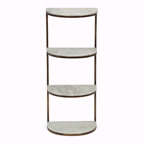 Latitude Run® Laurece 4-Tier Modern Half Round Design Bookcase with ...