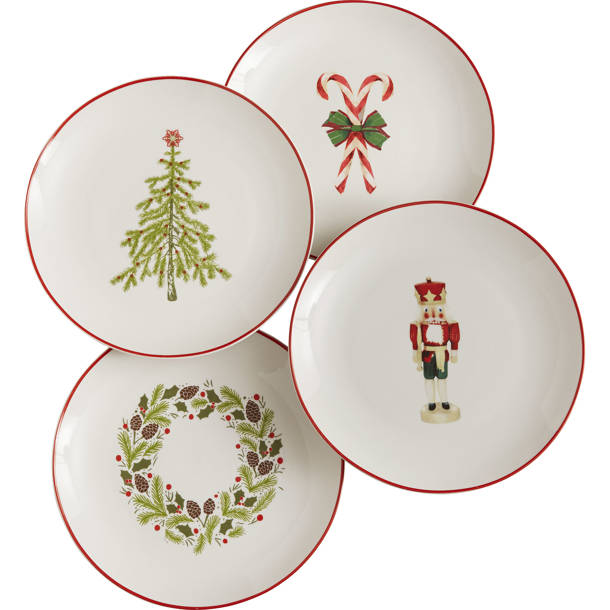 The Holiday Aisle® Lever Christmas 8" Salad Plates & Reviews | Wayfair