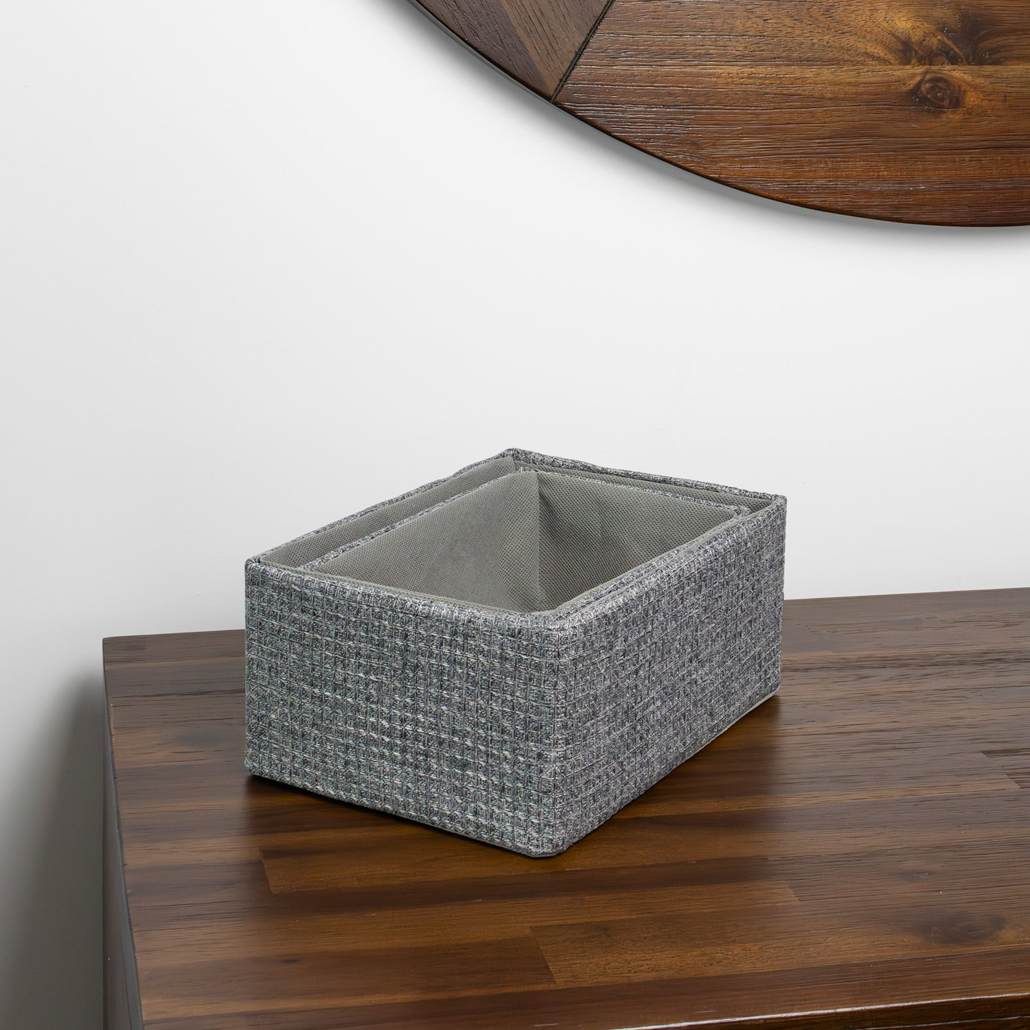 East Urban Home Chroma Set Of 2 Rectangular Storage Baskets, Home Tidy ...