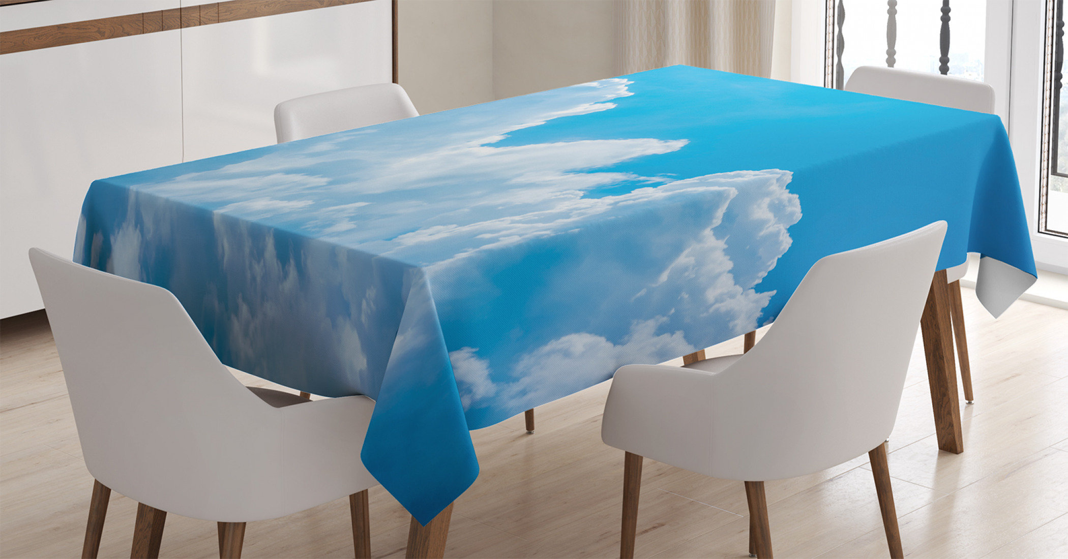 East Urban Home Clouds Tablecloth, Crystal Clouds In The Sky Heavenly ...