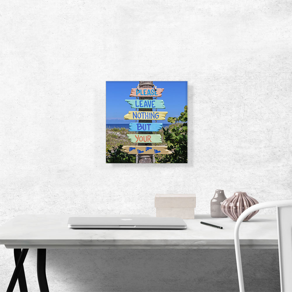 ARTCANVAS Beach Handmade Wooden Sign Canvas Art Print - Wayfair Canada