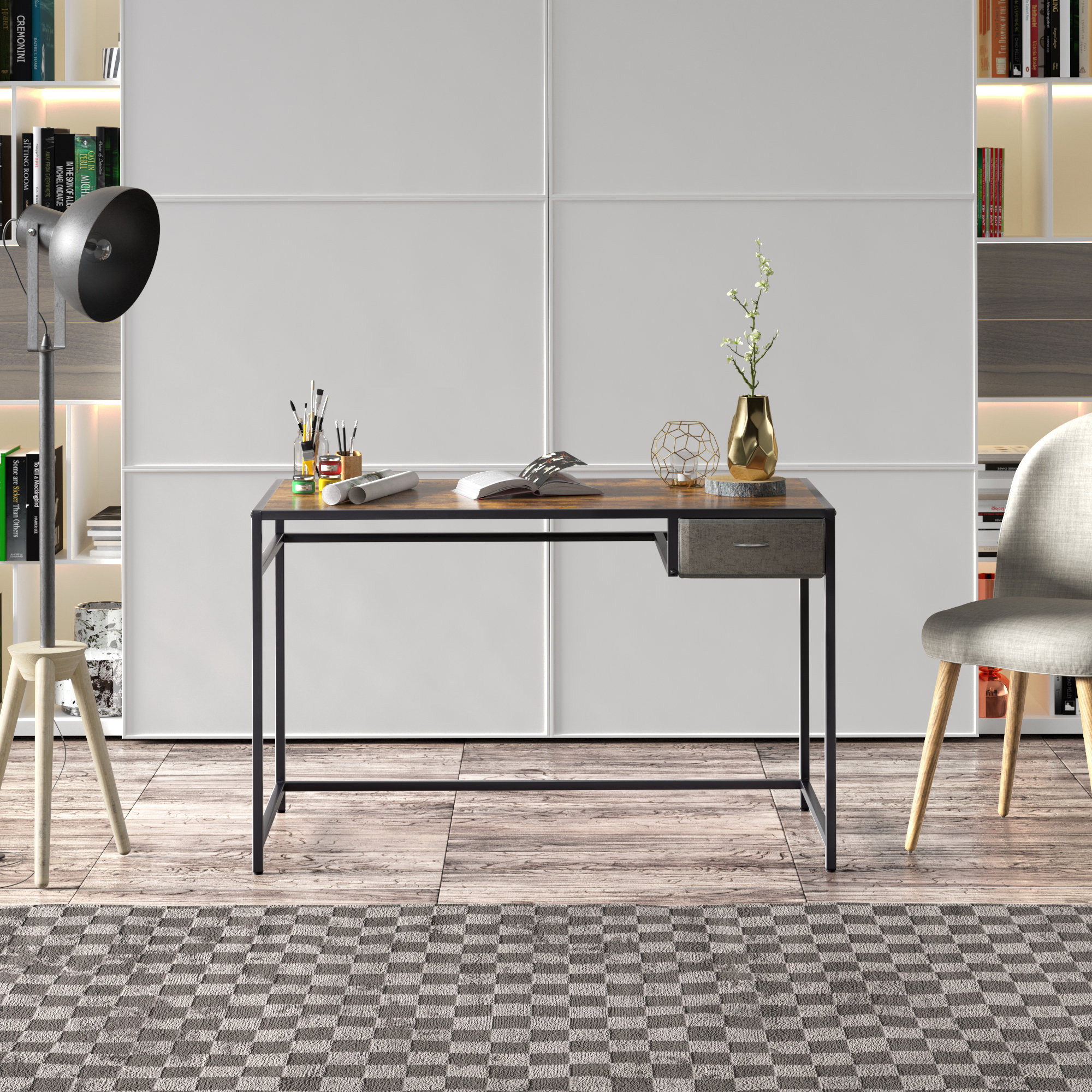 17 Stories Iron Computer Desk | Wayfair