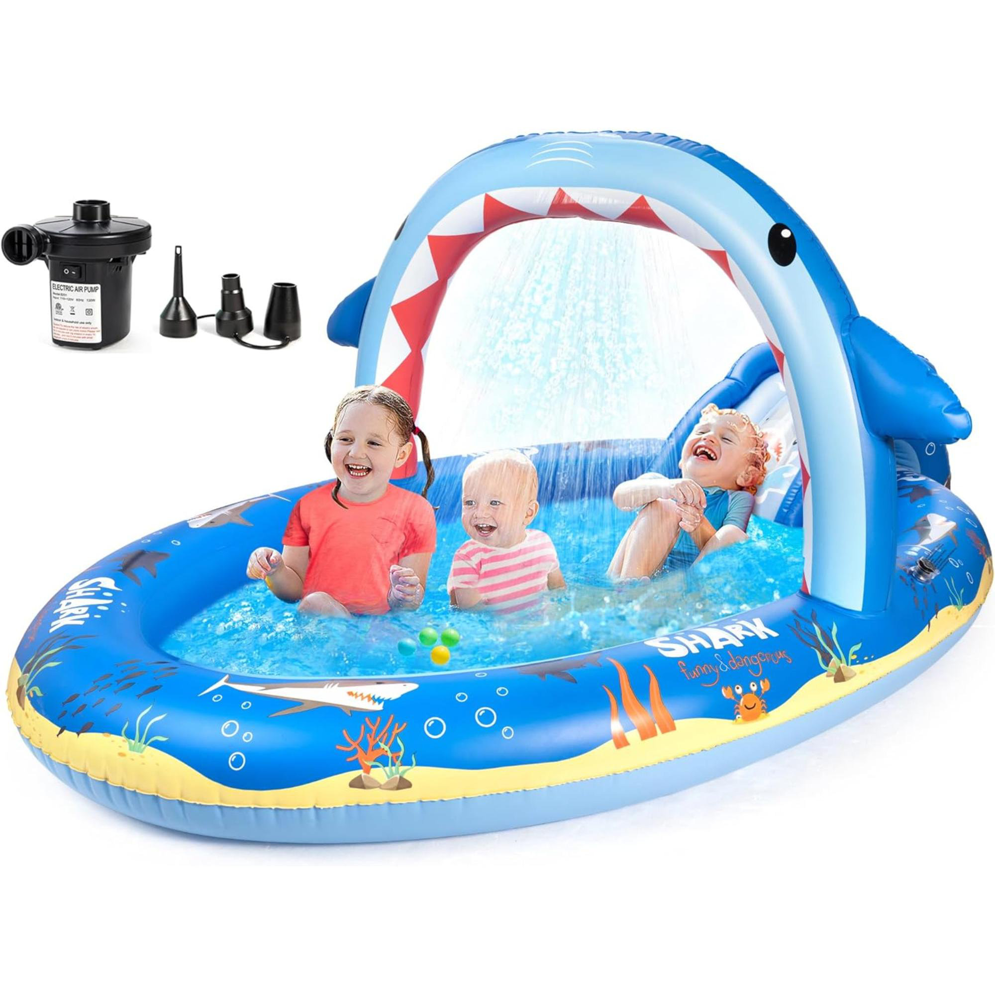 Textiles Hub Dinosaurs Inflatable Play Center Kiddie Pool With Slide ...