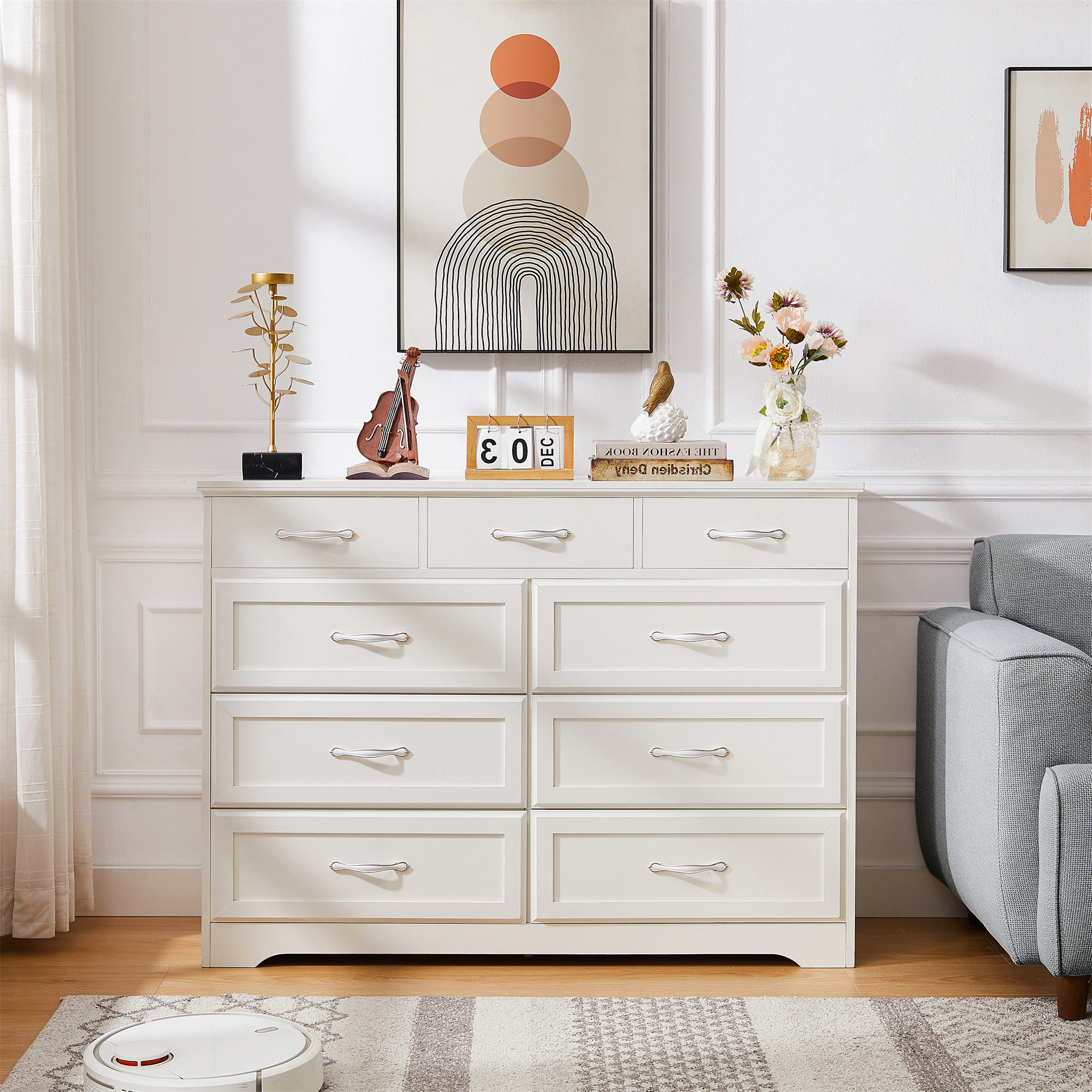 Red Barrel Studio Commode de chambre à coucher, commode longue 9 ...